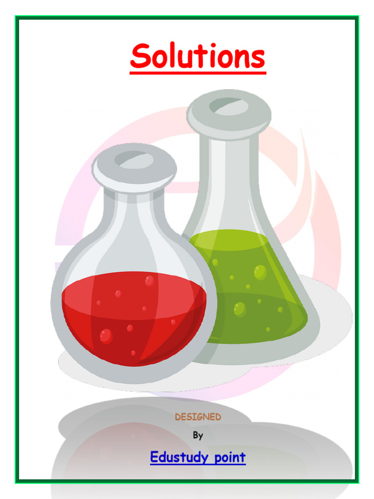 Solutions Pw Notes Pdf Mixture Solubility