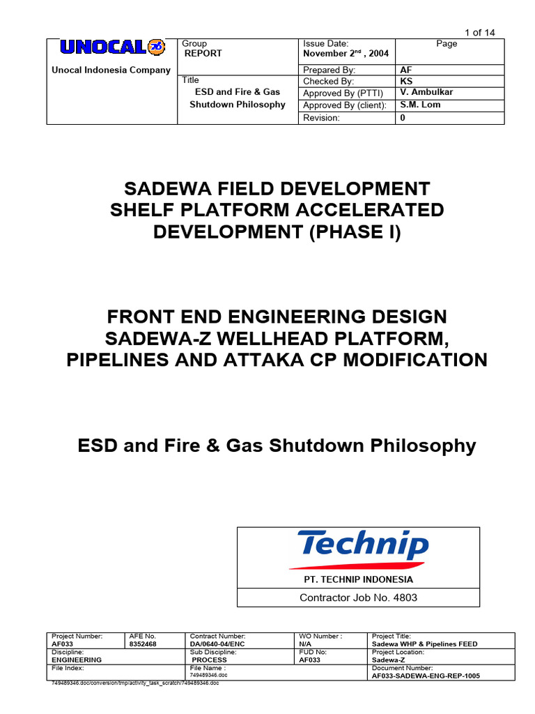 ESD and Fire Shutdown Philosophy | PDF | Programmable Logic Controller ...