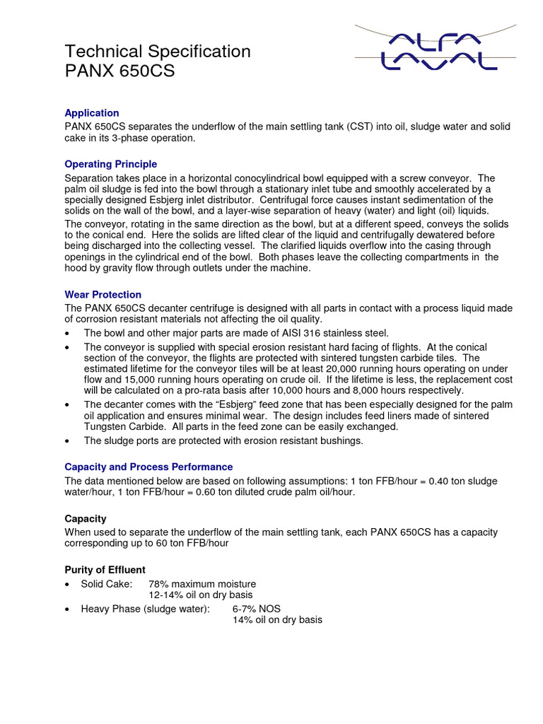 CPO Stdspec PANX 650 | PDF | Secondary Sector Of The Economy | Industrial Processes