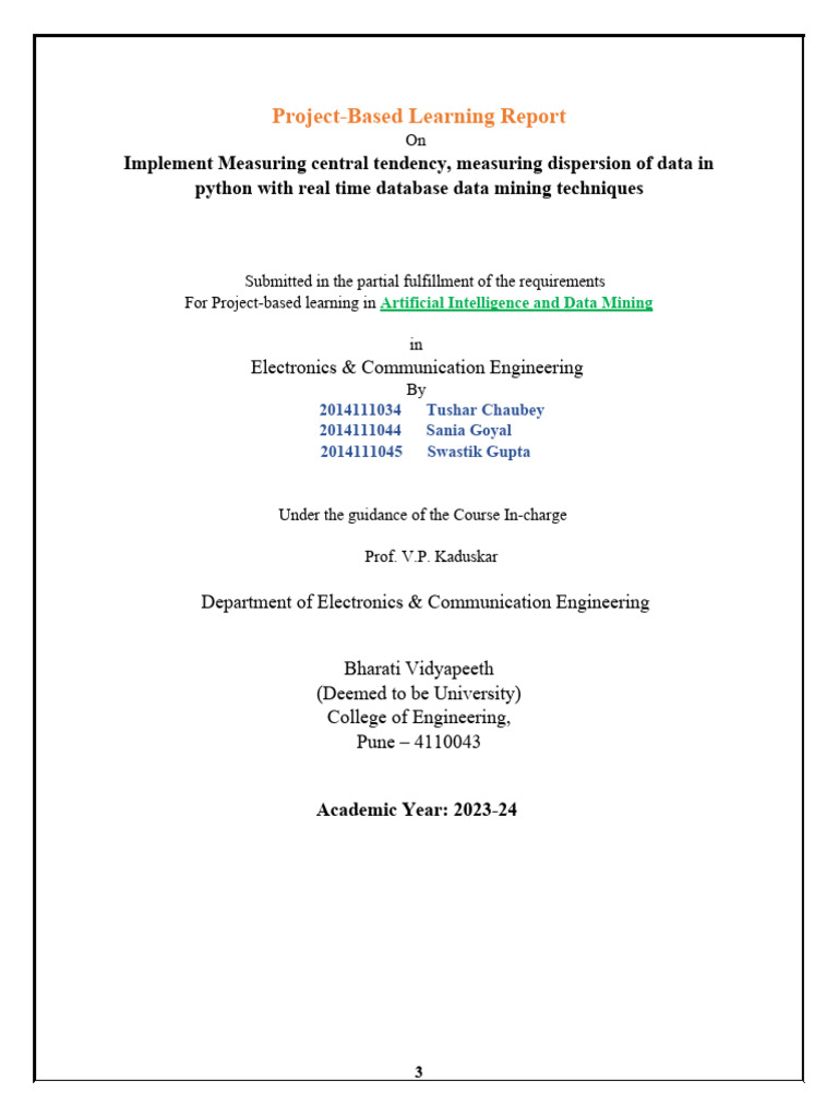 PBL Report Aidm | PDF | Mode (Statistics) | Mean