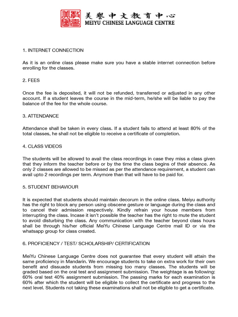 Online Class Rules | PDF