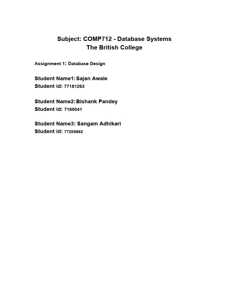 1stpart Database Assignment | PDF | Sales | Databases