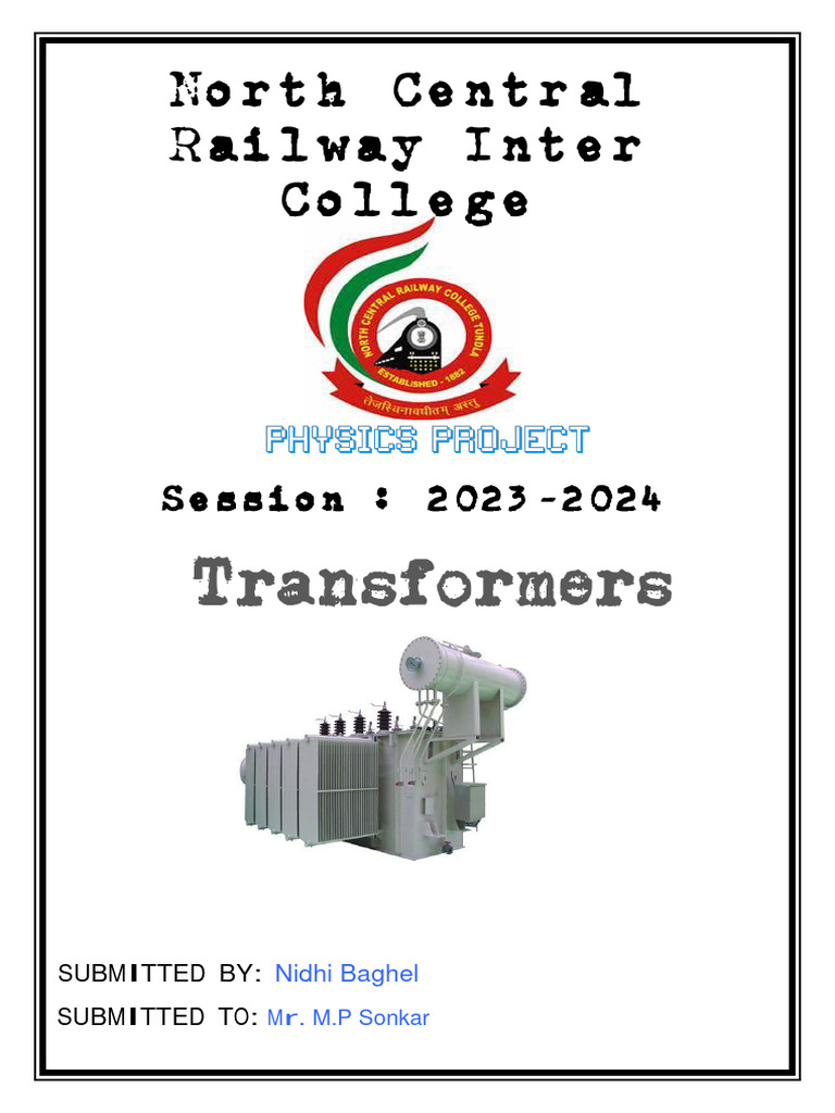 Transformer Xii Physics Investigatory Project Pdf Transformer Inductor