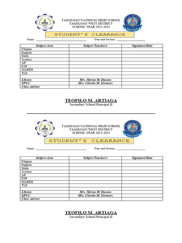 Students Clearance Final | PDF | Social Science | Foreign Language Studies