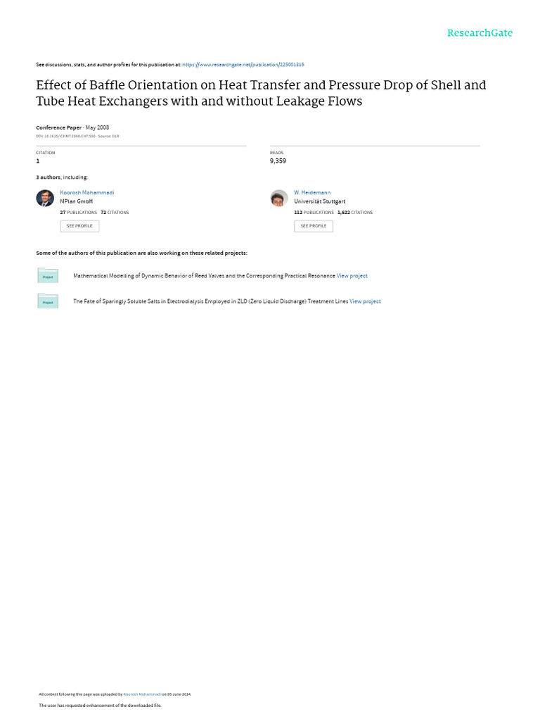 Effectof Baffle Orientationon Heat Transferand Pressure Dropof Shelland ...