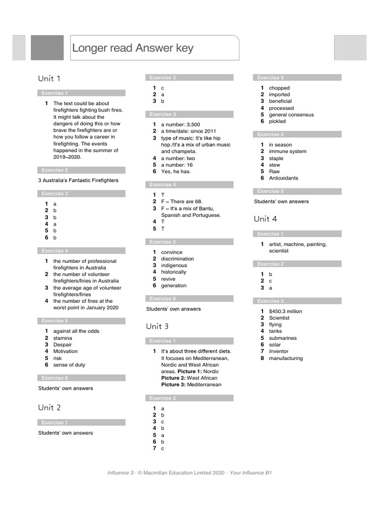 Influence 3 Answer Key Guide | PDF | Blog
