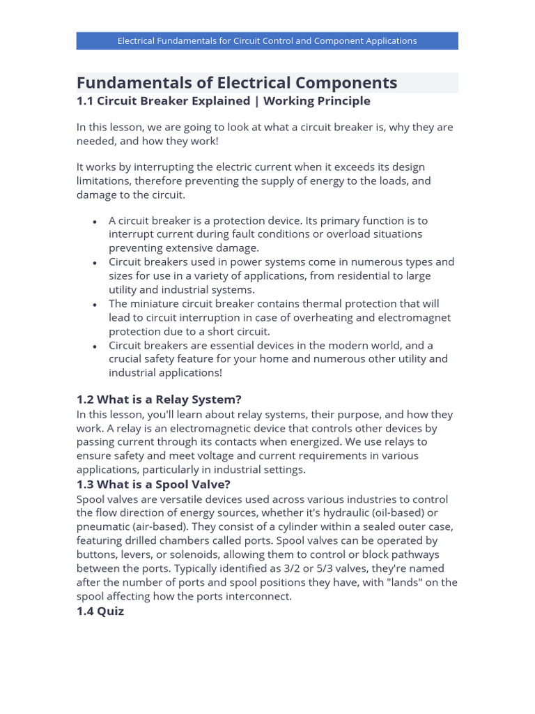 0 Intro Electrical Fundamentals For Circuit Control And Component Applications Pdf Relay Diode