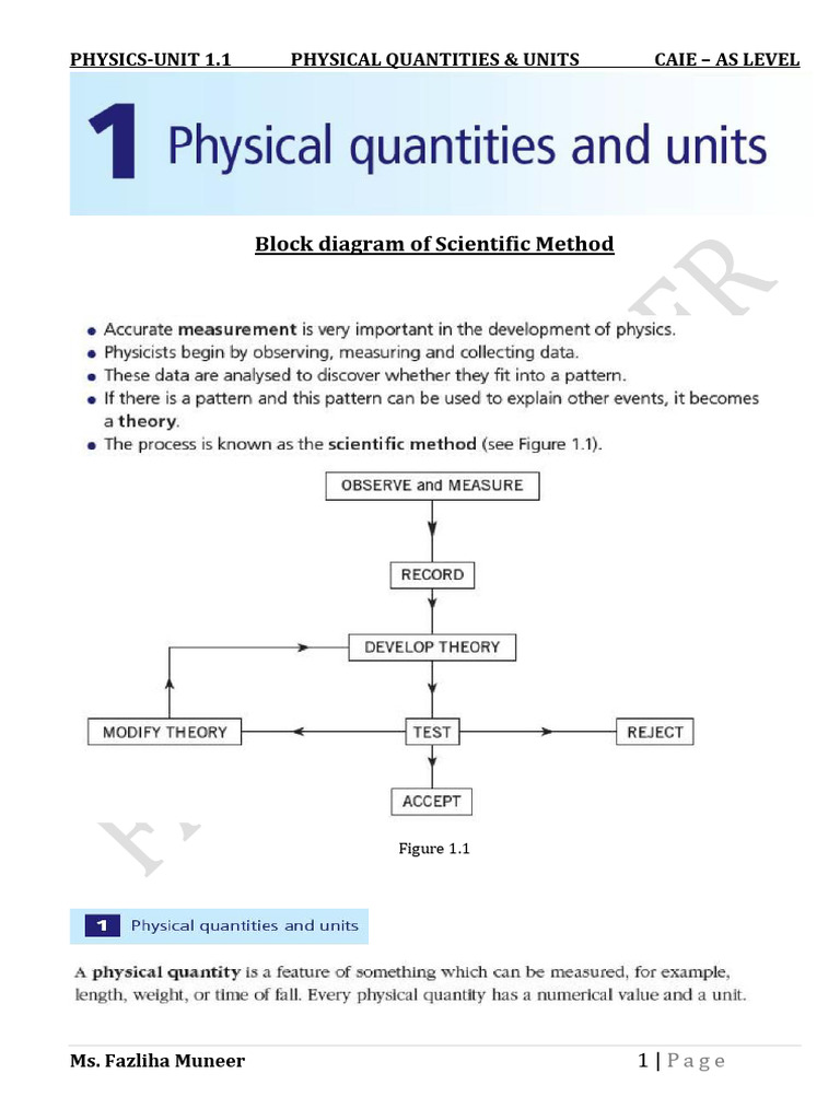 PHYSICS NOTES - Unit 1 Physical Quantities | PDF | Science & Mathematics
