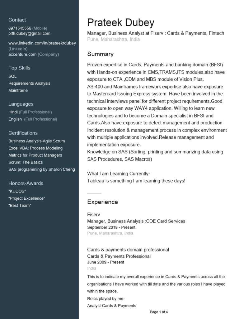 Prateek Dubey cv | PDF | Sas (Software) | Computing