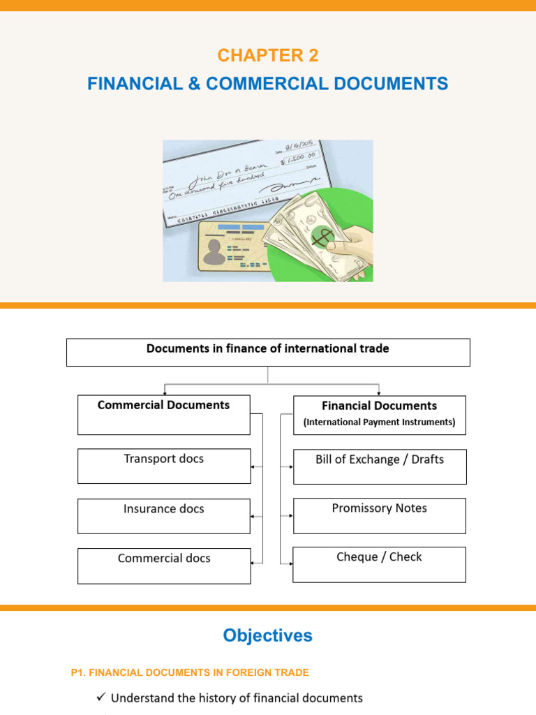 Chapter 2 - Financial and Commercial Documents | PDF | Negotiable Instrument | Bill Of Lading