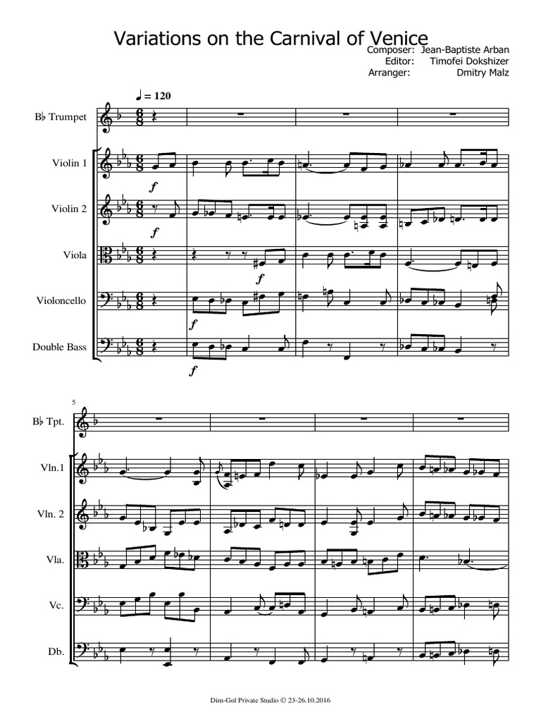 Variations on Carnival of Venice | PDF | Musical Techniques | Music ...