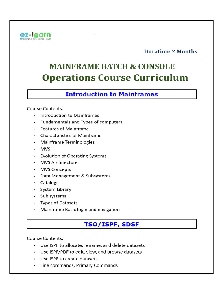 Zos Admin Freshers | PDF | Computer Science | Operating System Families