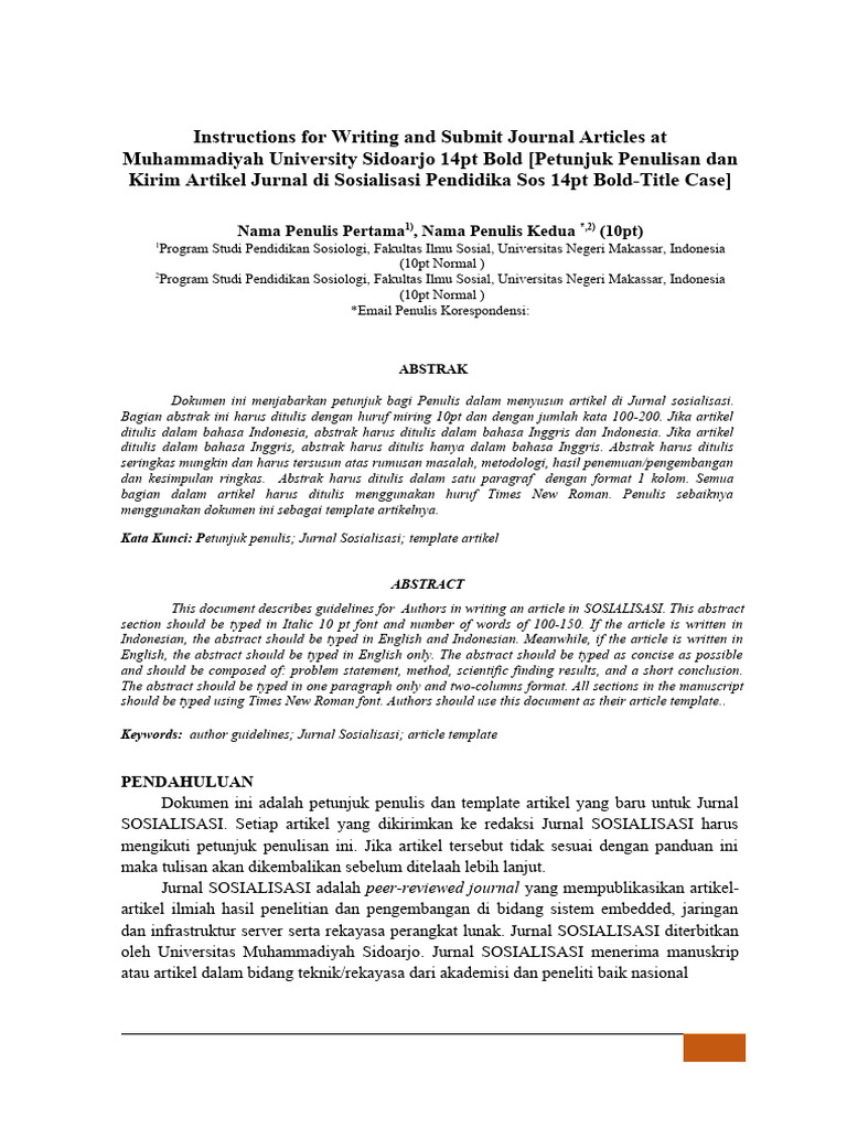 Template Penulisan Artikel Infrastruktur - Salin - Salin | PDF