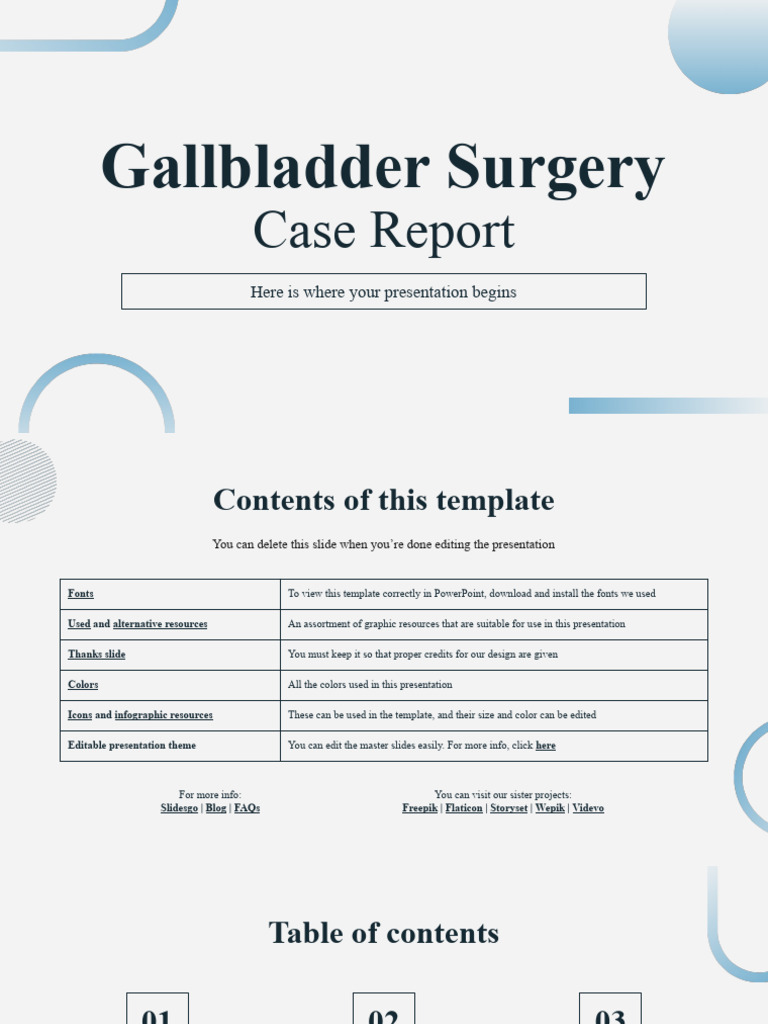 Gallbladder Surgery Case Report by Slidesgo | PDF | Medical Diagnosis ...