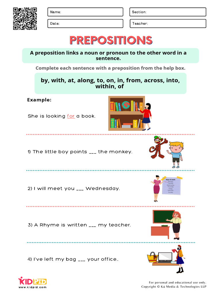 Identify Correct Prepositions | PDF | Preposition And Postposition ...