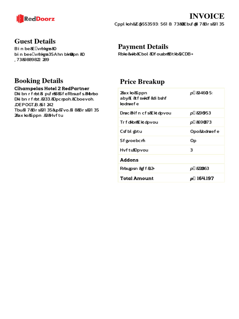 Booking Invoice | PDF