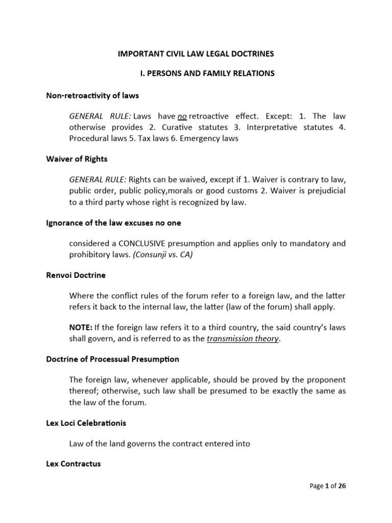 Civil Law Doctrines | PDF | Negligence | Mortgage Law