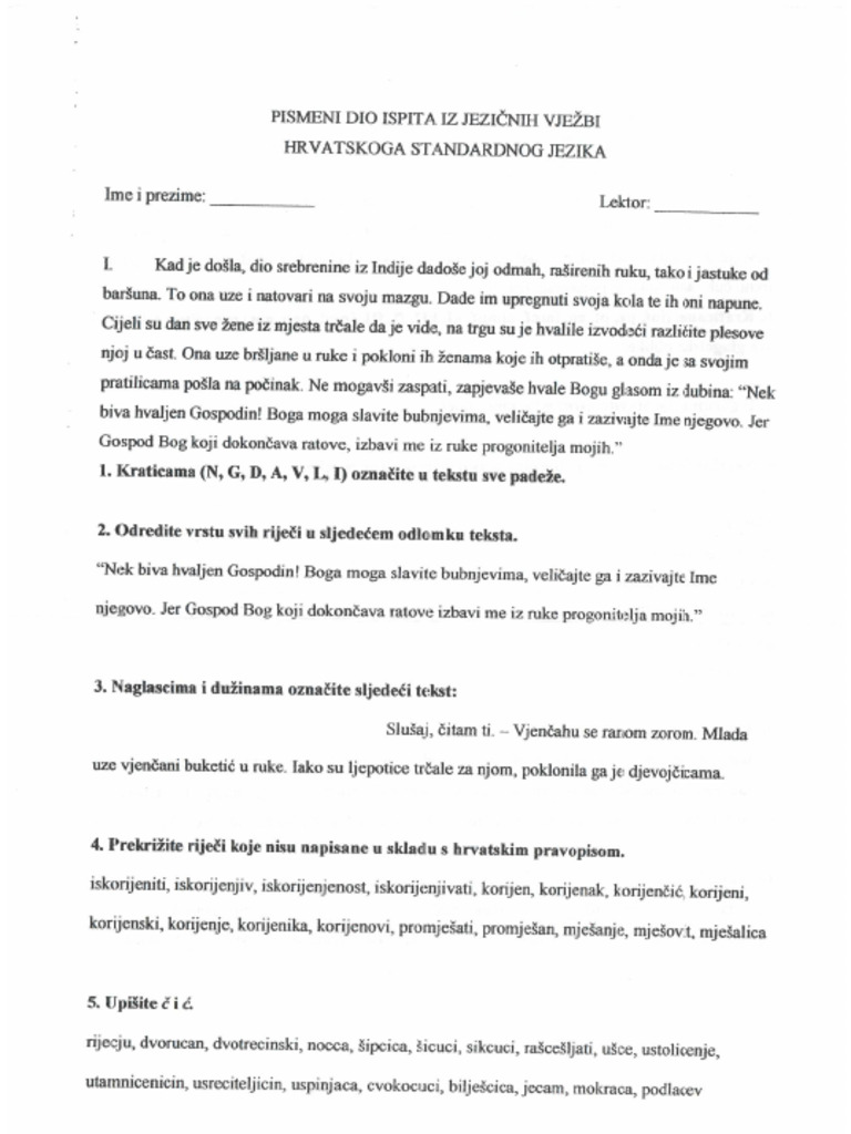 Jezične Vježbe 2 - Materijali Za Nastavu | PDF