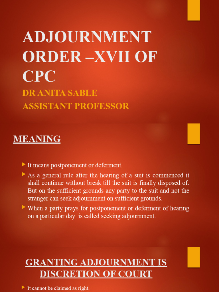 Court Adjournment Rules CPC | PDF | Witness | Political Law