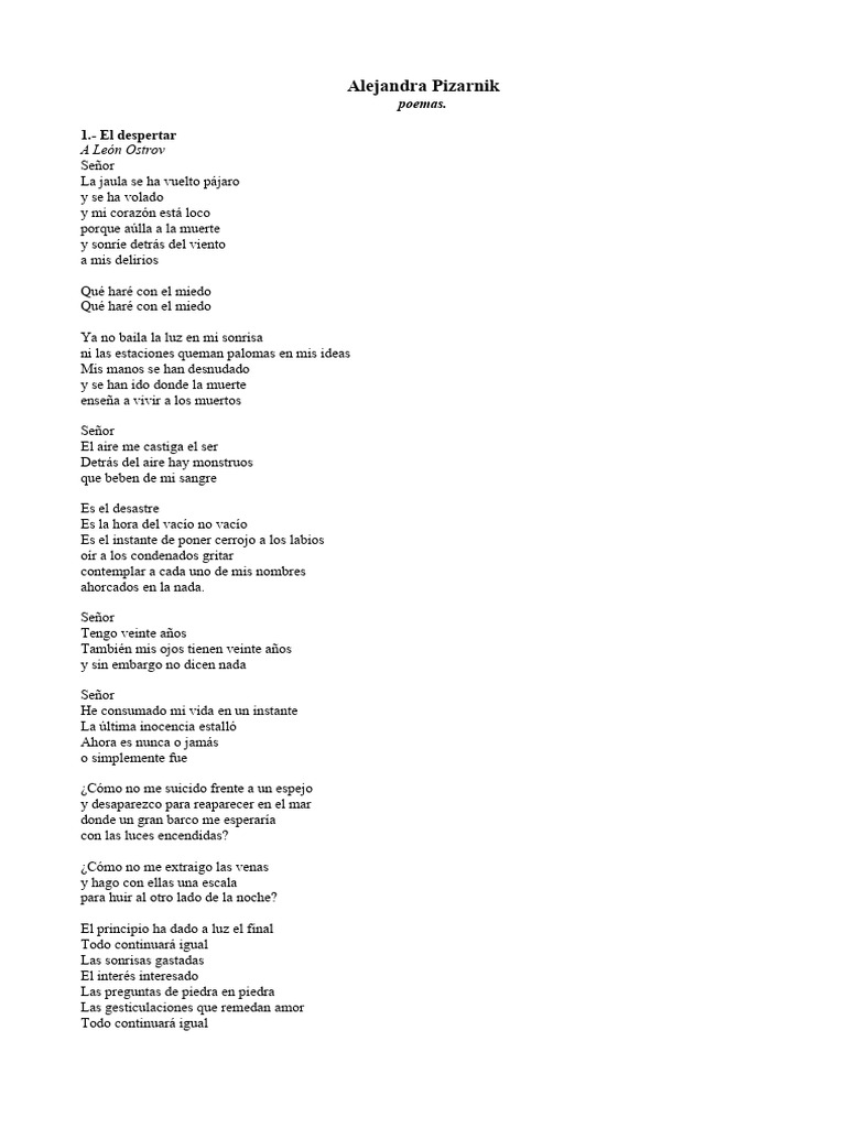alejandra pizarnik poemas | PDF