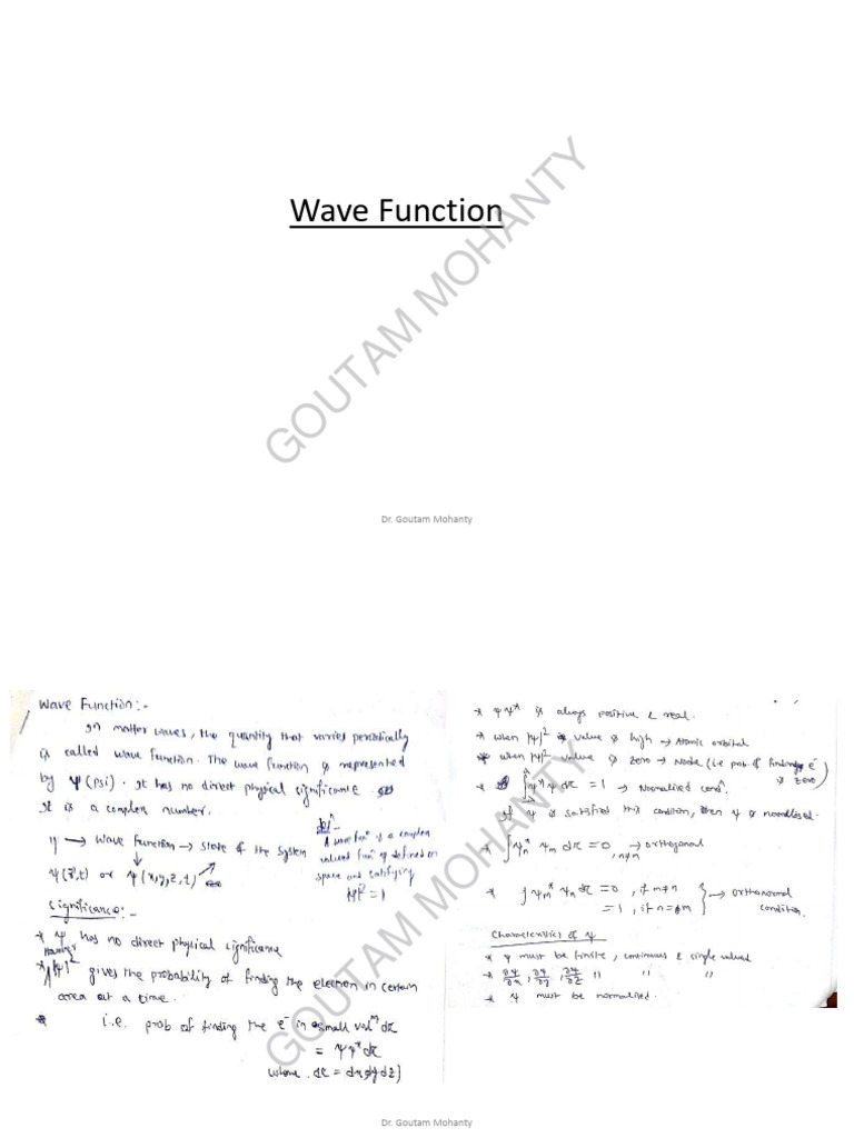 Wave Function: Goutam Mohanty | PDF | Schrödinger Equation | Quantum Tunnelling