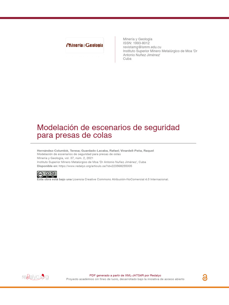 Modelación de Escenarios de Seguridad para Presas de Colas | PDF ...