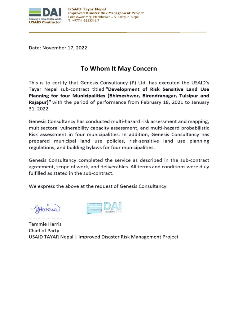 Appendix C - Work - Completion - Letter - Part5 | PDF | Geographic ...