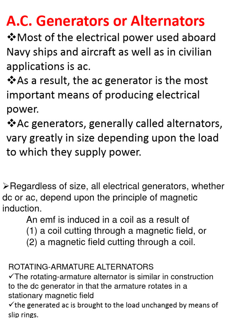 AC-gen Alternators | PDF | Electric Generator | Electrical Engineering