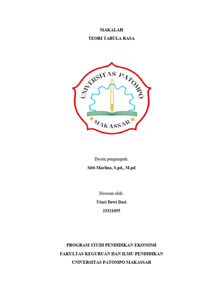 Makalah Teori Tabula Rasa | PDF