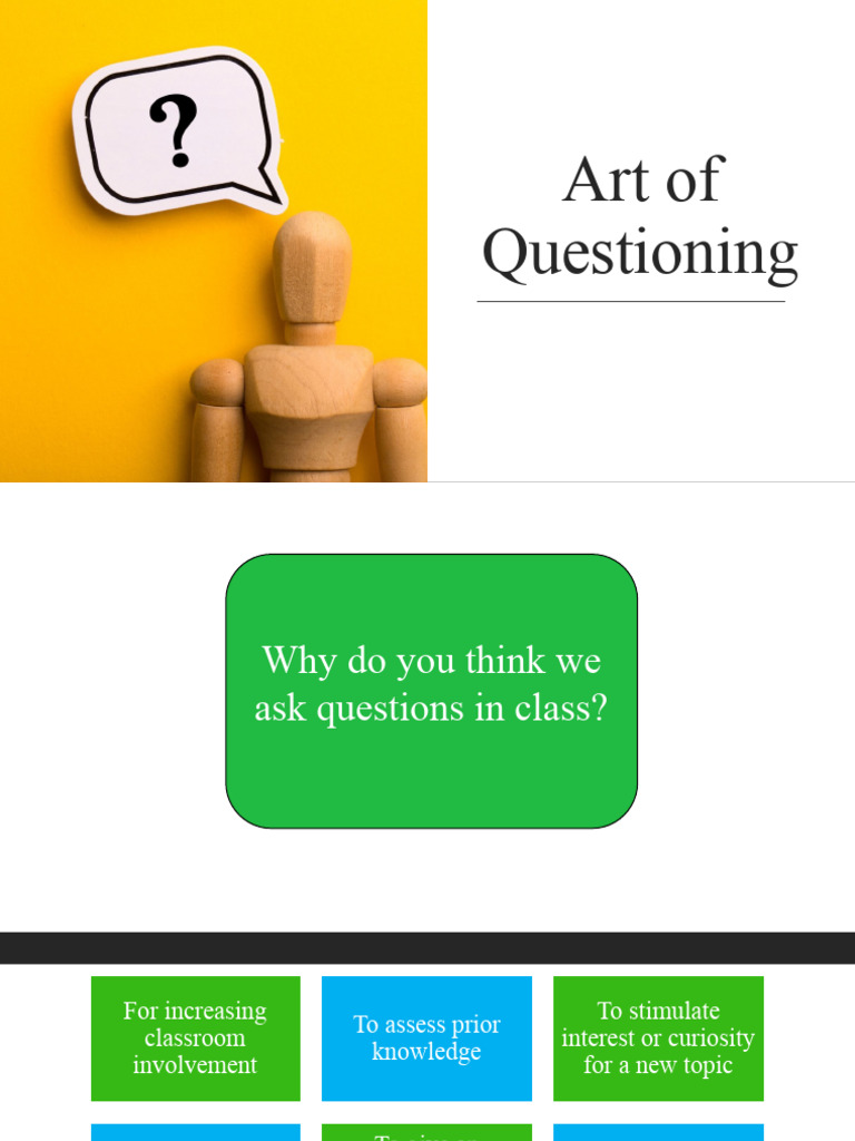 Art of Questioning Presentation | PDF | Thought | Learning