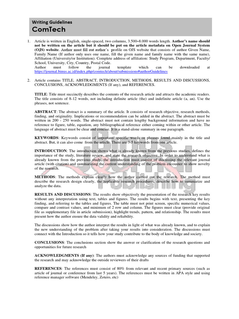 Guidelines ComTech 2023 | Download Free PDF | Academic Journal | Science