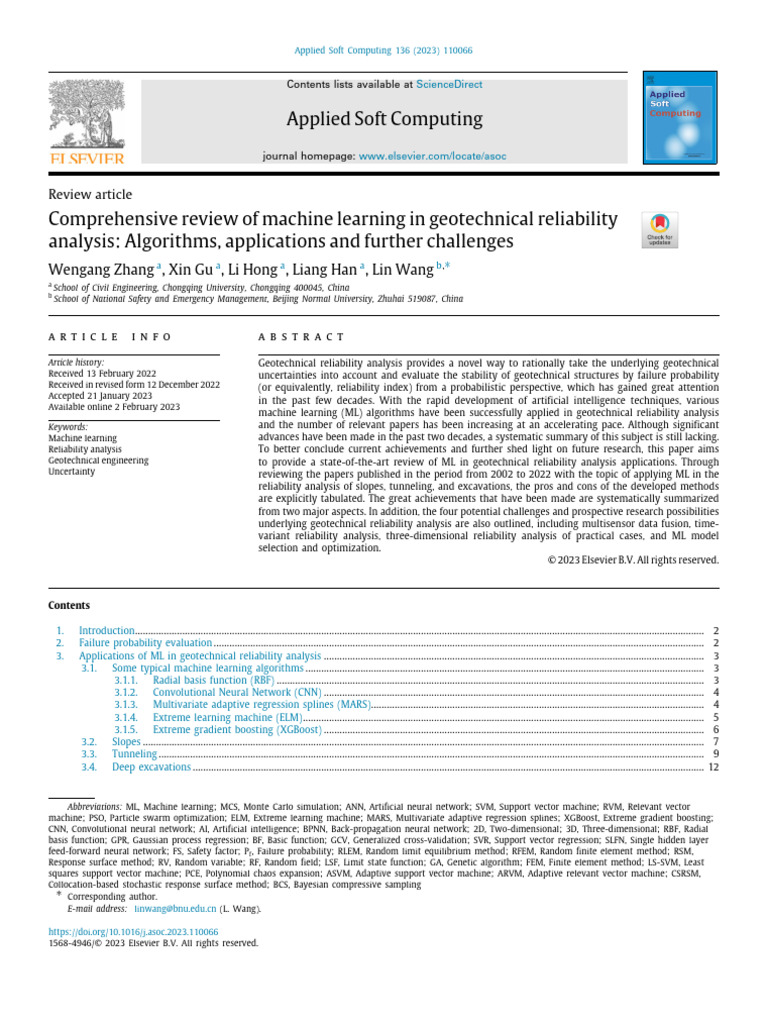 Machine Learning in Geotechnical Reliability | PDF | Reliability ...