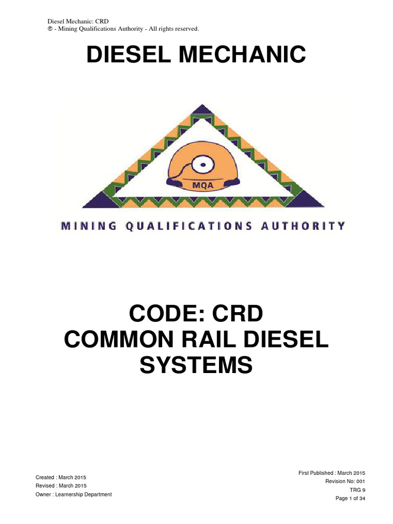 CRD - Learning Material | PDF | Fuel Injection | Diesel Engine