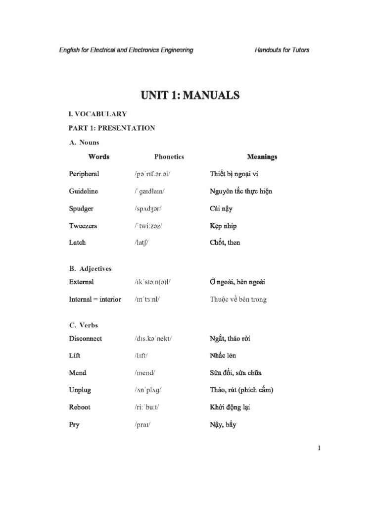 Student Handouts Unit 1 | PDF