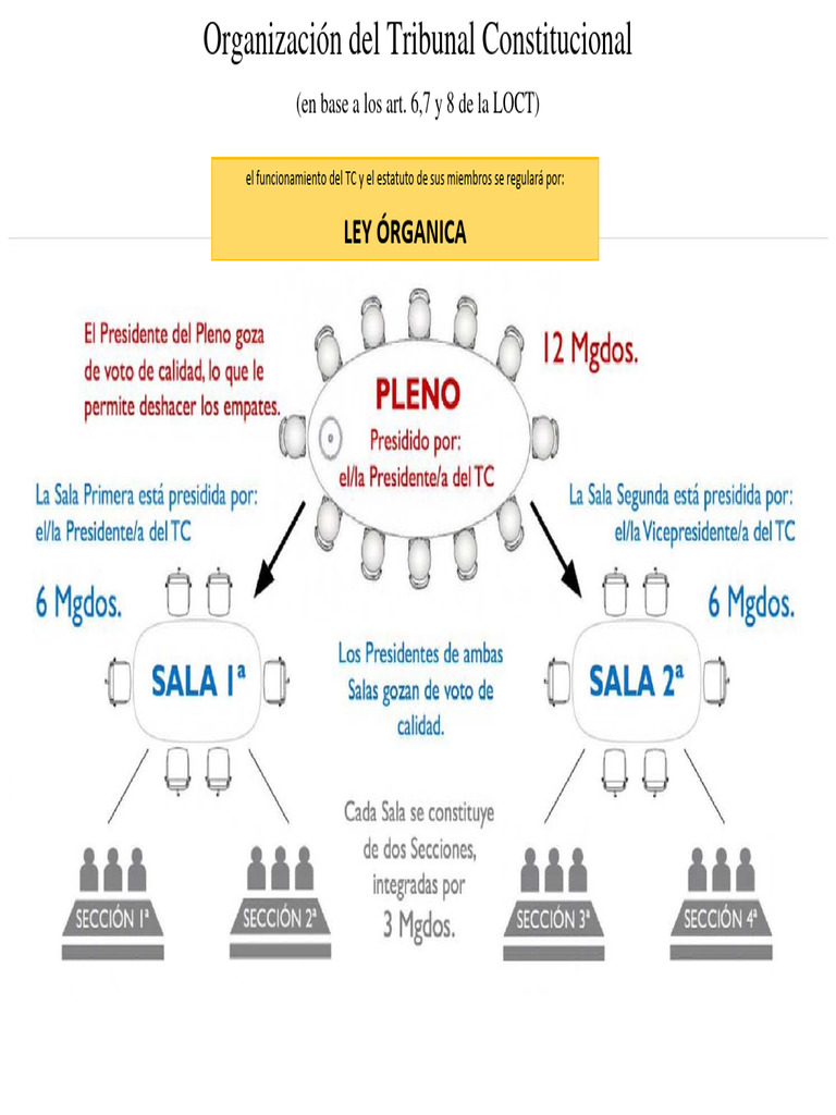 FUNCIONES TC Y ORGANIZACIÓN (mesa) TRIBUNAL CONSTITUCIONAL | PDF