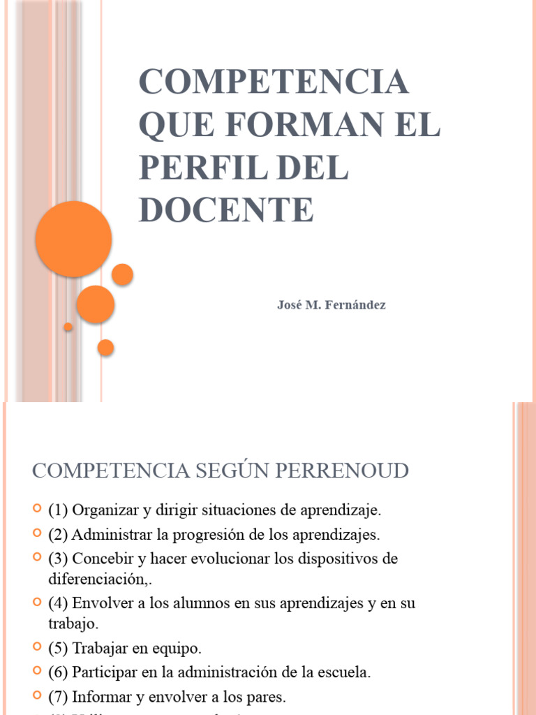 Competencia Que Forman El Perfil Del Docente | PDF | Aprendizaje | Maestros