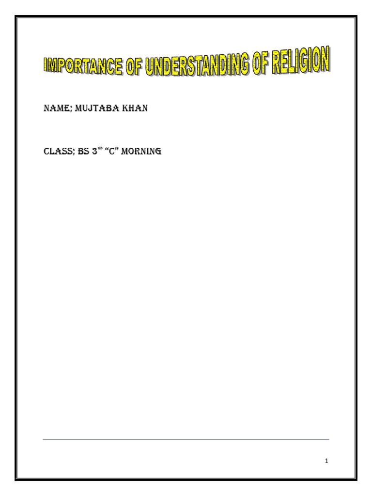 Importance of Understanding of Religion | PDF | God In Islam | Quran