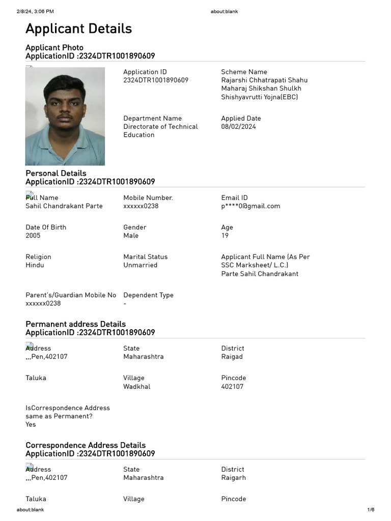 Mahadbt Form | Download Free PDF | Diploma