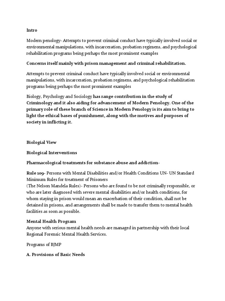 Modern Penology | PDF | Prison | Rehabilitation (Penology)