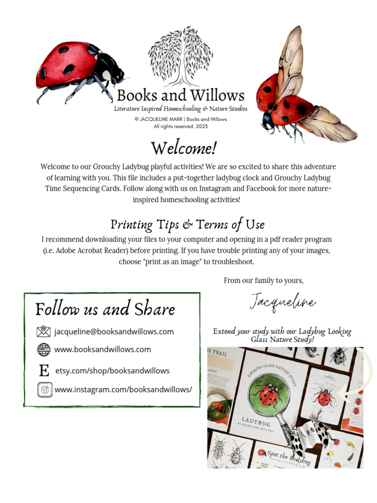 Ladybug Nature Study Activities | PDF