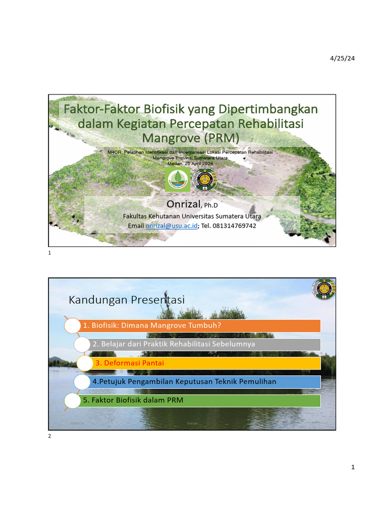 Aspek Biofisik Percepatan Rehabilitasi Mangrove | PDF