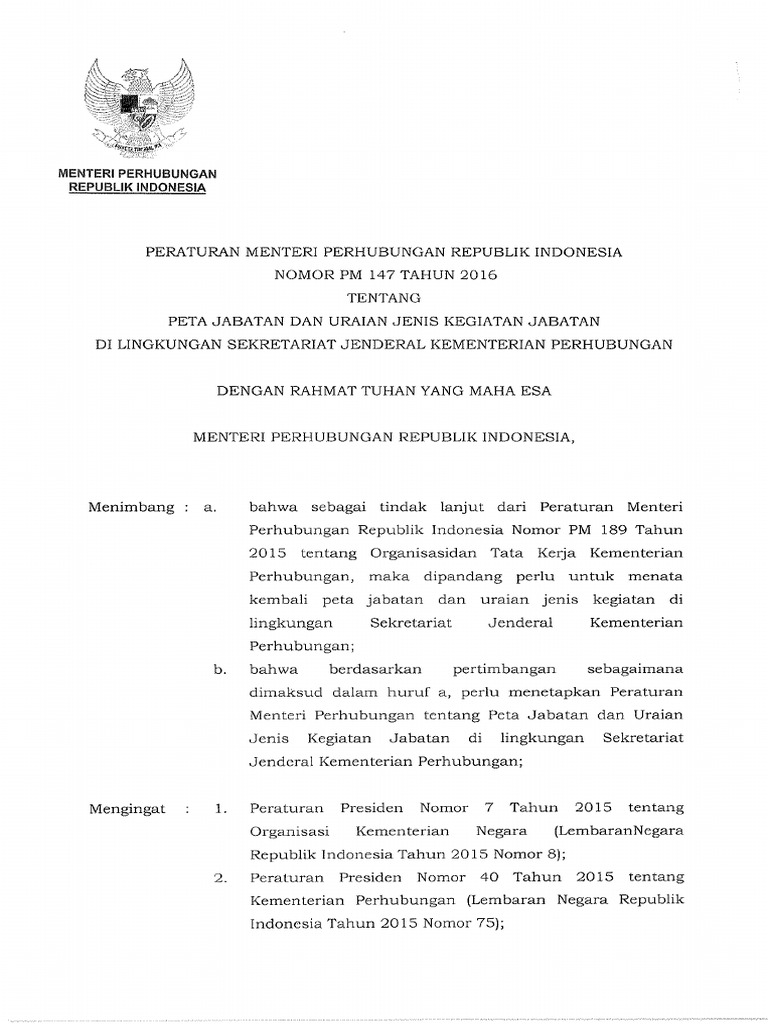 PM 147 Tahun 2016 | PDF