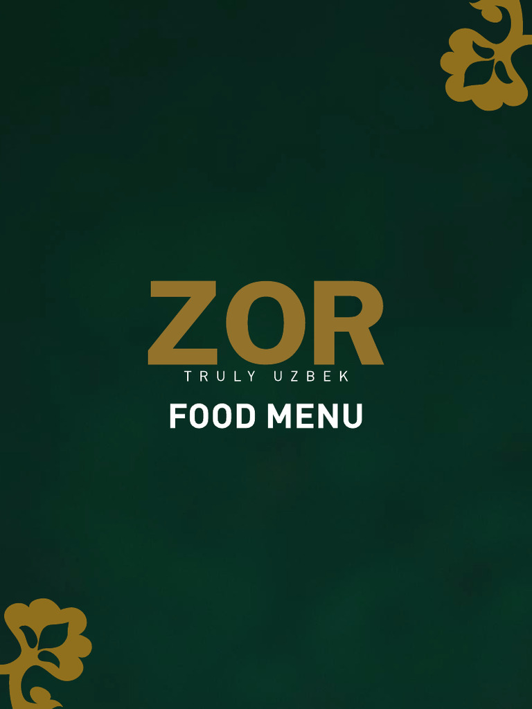 ZOR Food Menu Oct 2023 Website | PDF