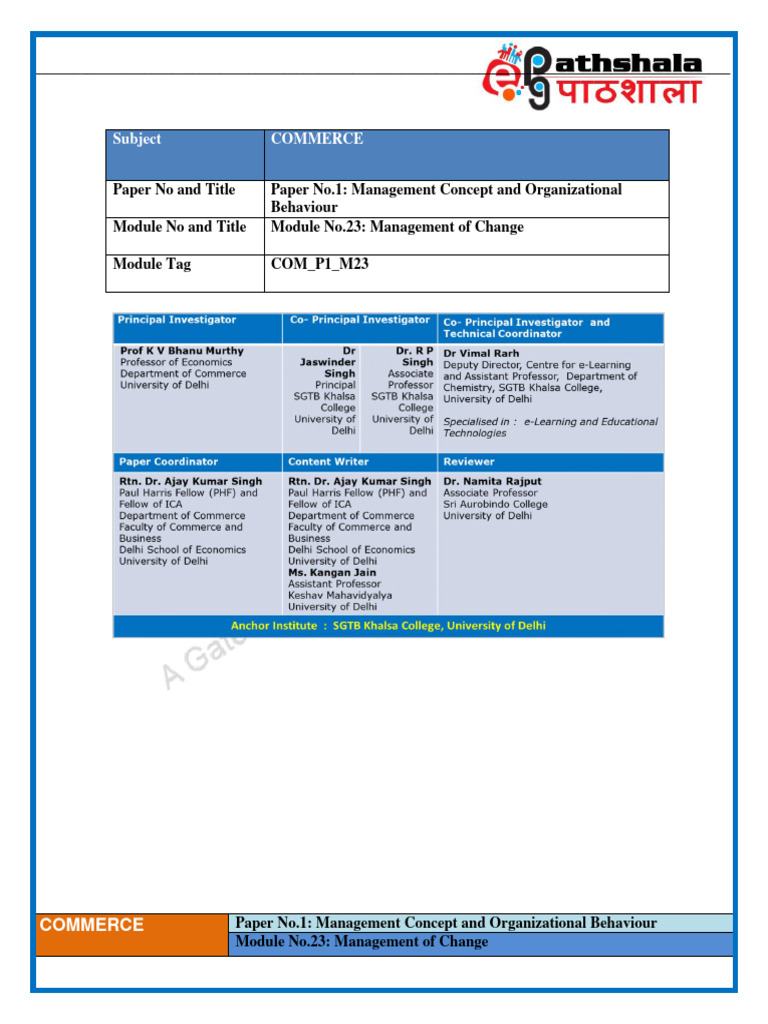Subject Commerce | PDF | Change Management | Business