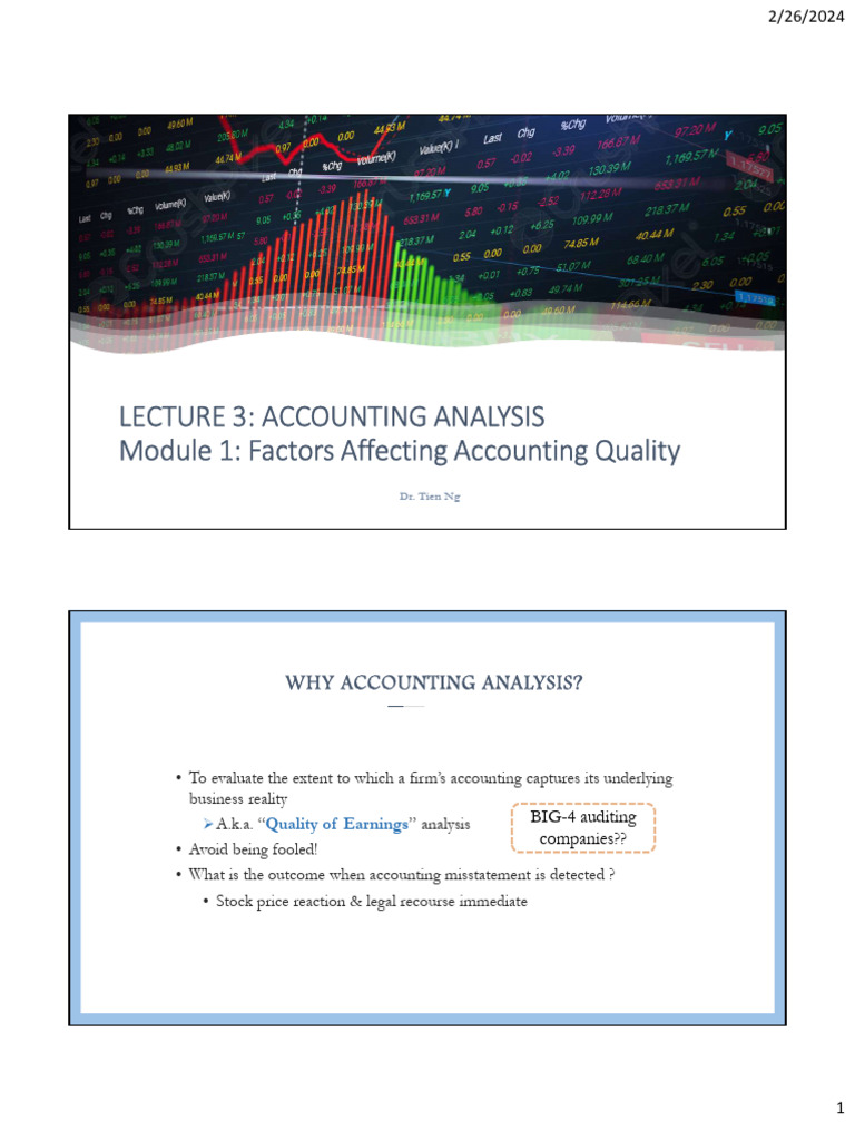 IUBAV _ Lecture 3 _ Module 1 and Module 2 Accounting Analysis (S2 2023 2024) | PDF | Expense ...