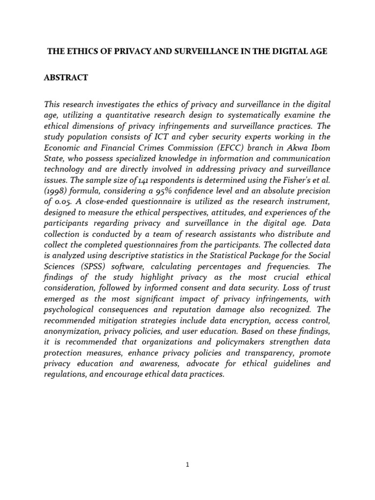 Ethics of Privacy & Surveillance Today | PDF | Privacy | Surveillance