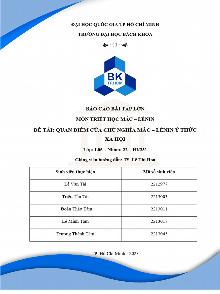 BTL Triết -L06-Nhóm 22 | PDF