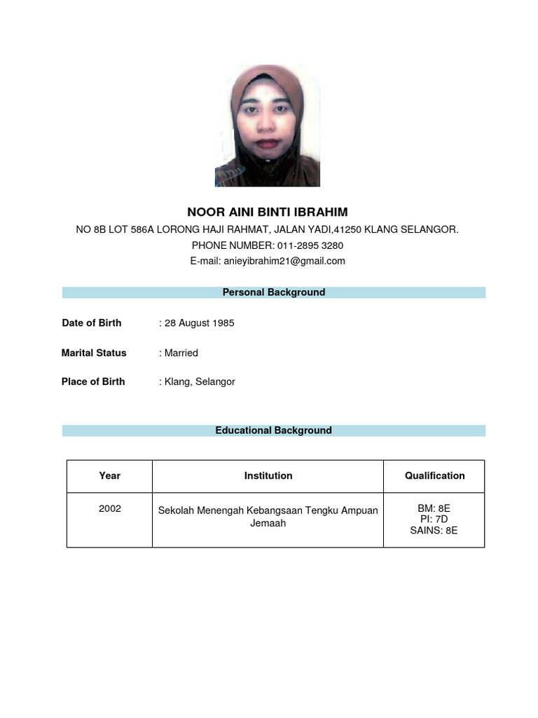 Resume Aini | PDF | Business