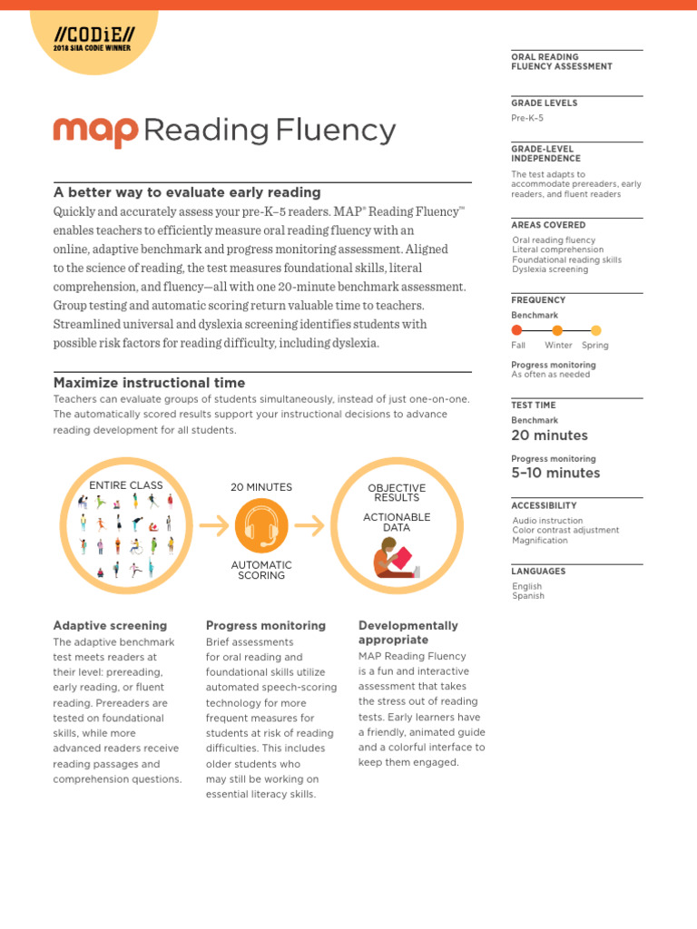 MAP Reading Fluency NWEA FactSheet | PDF | Fluency | Reading Comprehension
