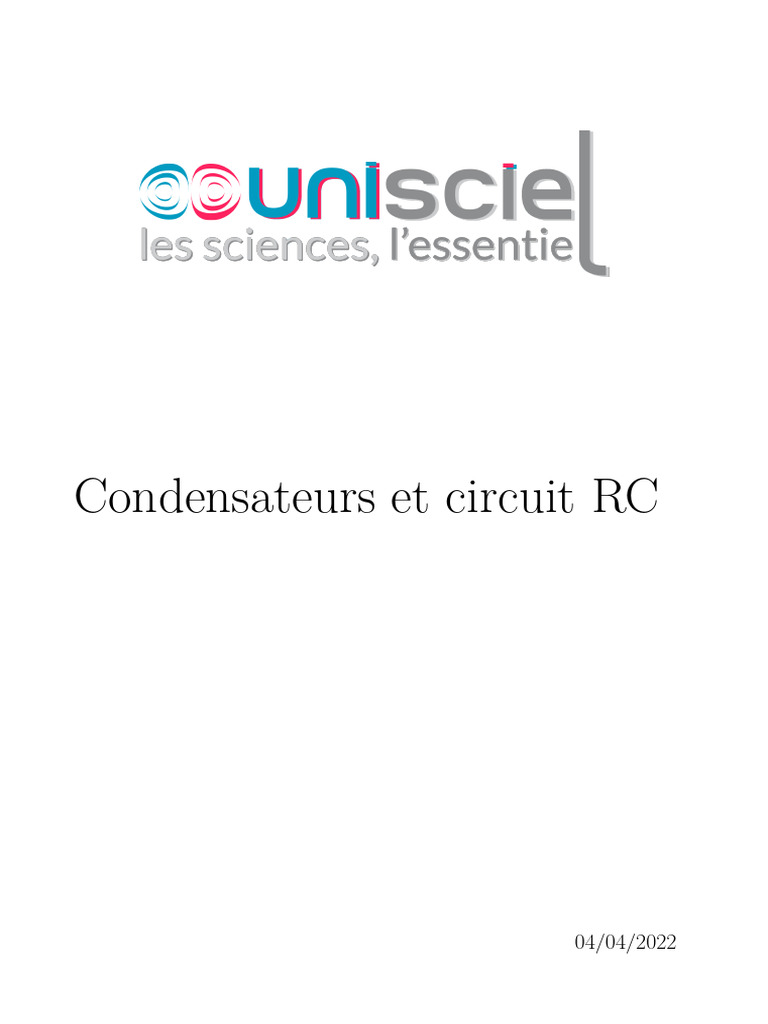 Rôle des Condensateurs dans Circuits RC | PDF | Condensateur | Courant ...